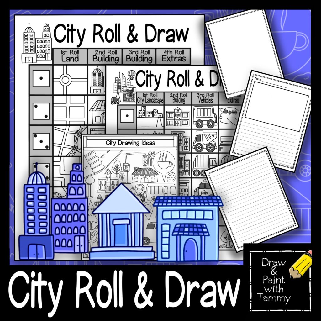Roll a City Landscape Roll and Draw Art Game Art Sub Lesson | Made By ...