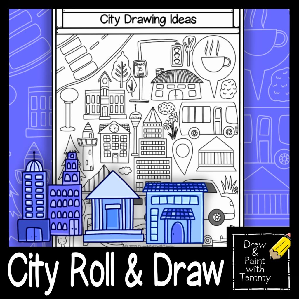 Roll a City Landscape Roll and Draw Art Game Art Sub Lesson | Made By ...