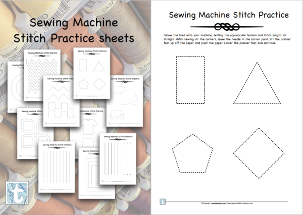Sewing Machine Practice Sheets for Textiles Classes | Made By Teachers