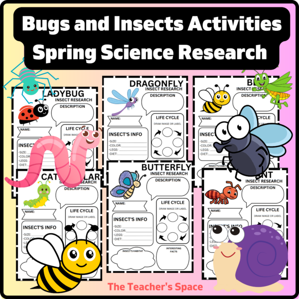 Bugs and Insects Activities Spring Science Research Template | Made By ...