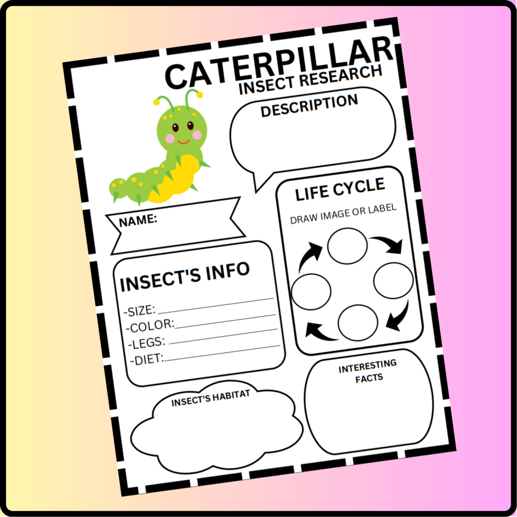 Bugs and Insects Activities Spring Science Research Template | Made By ...