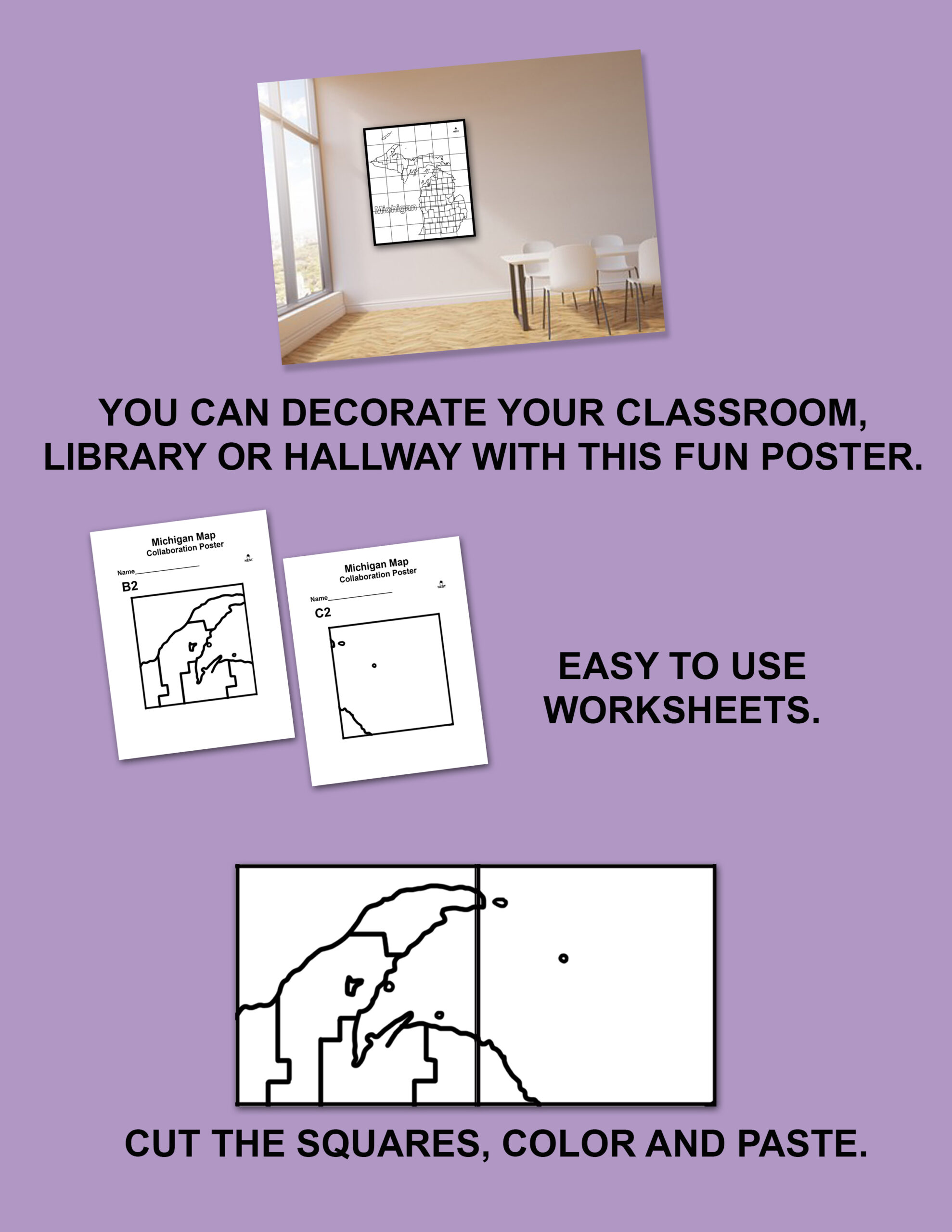 Michigan Map Collaboration Poster | Made By Teachers