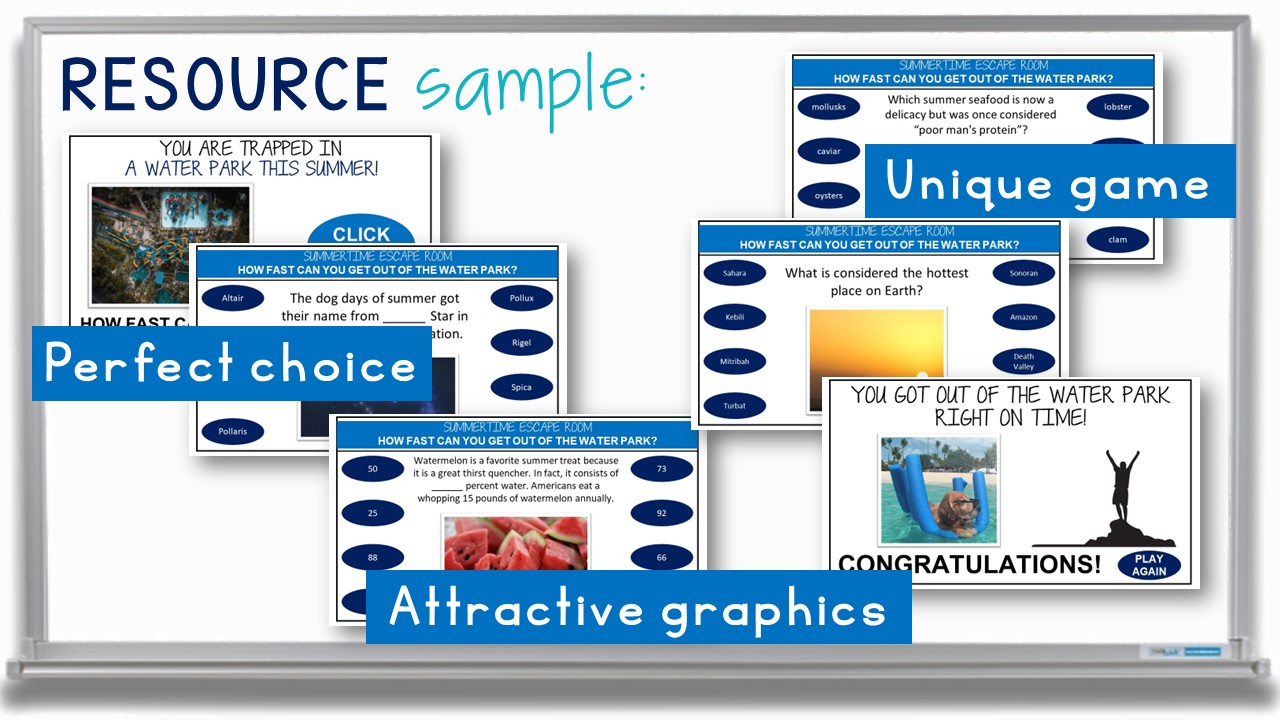 Summer Digital Escape Room - Seasonal Trivia Fact Research Activity ...