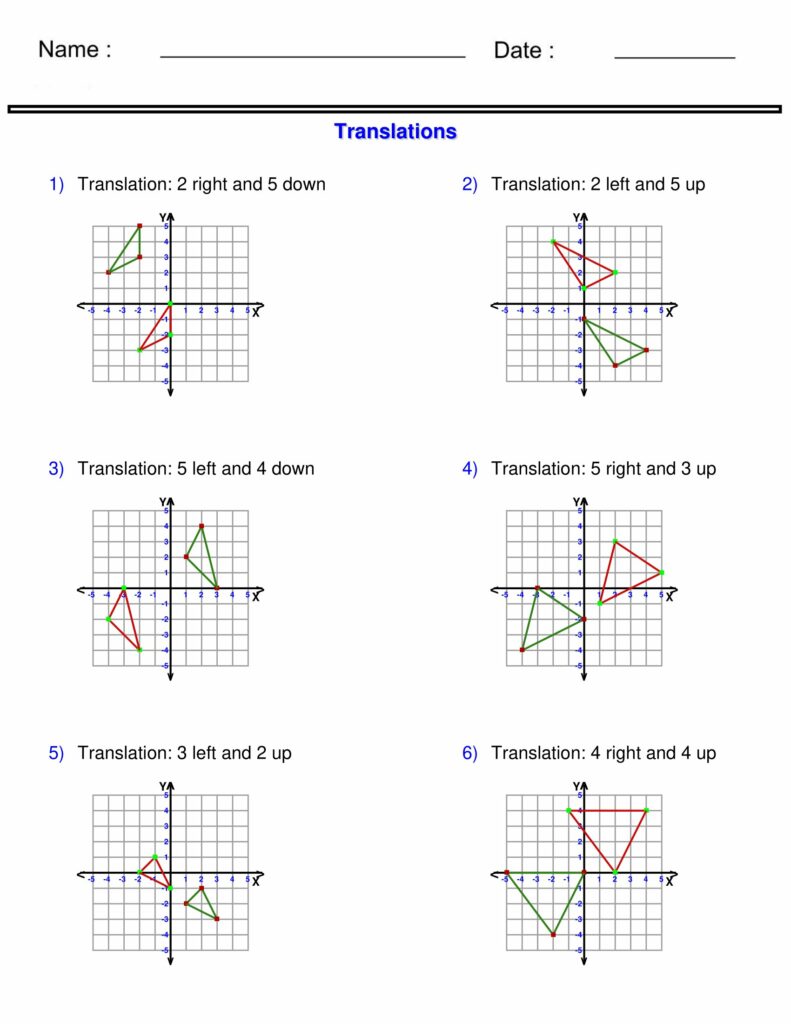 Translations Worksheets - Transformations Worksheets | Made By Teachers