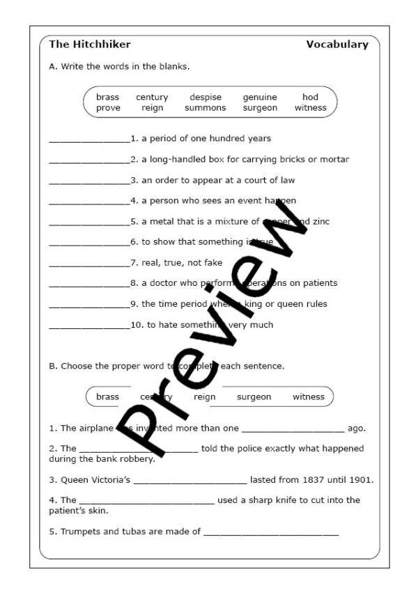 Roald Dahl "The Hitchhiker" worksheets | Made By Teachers