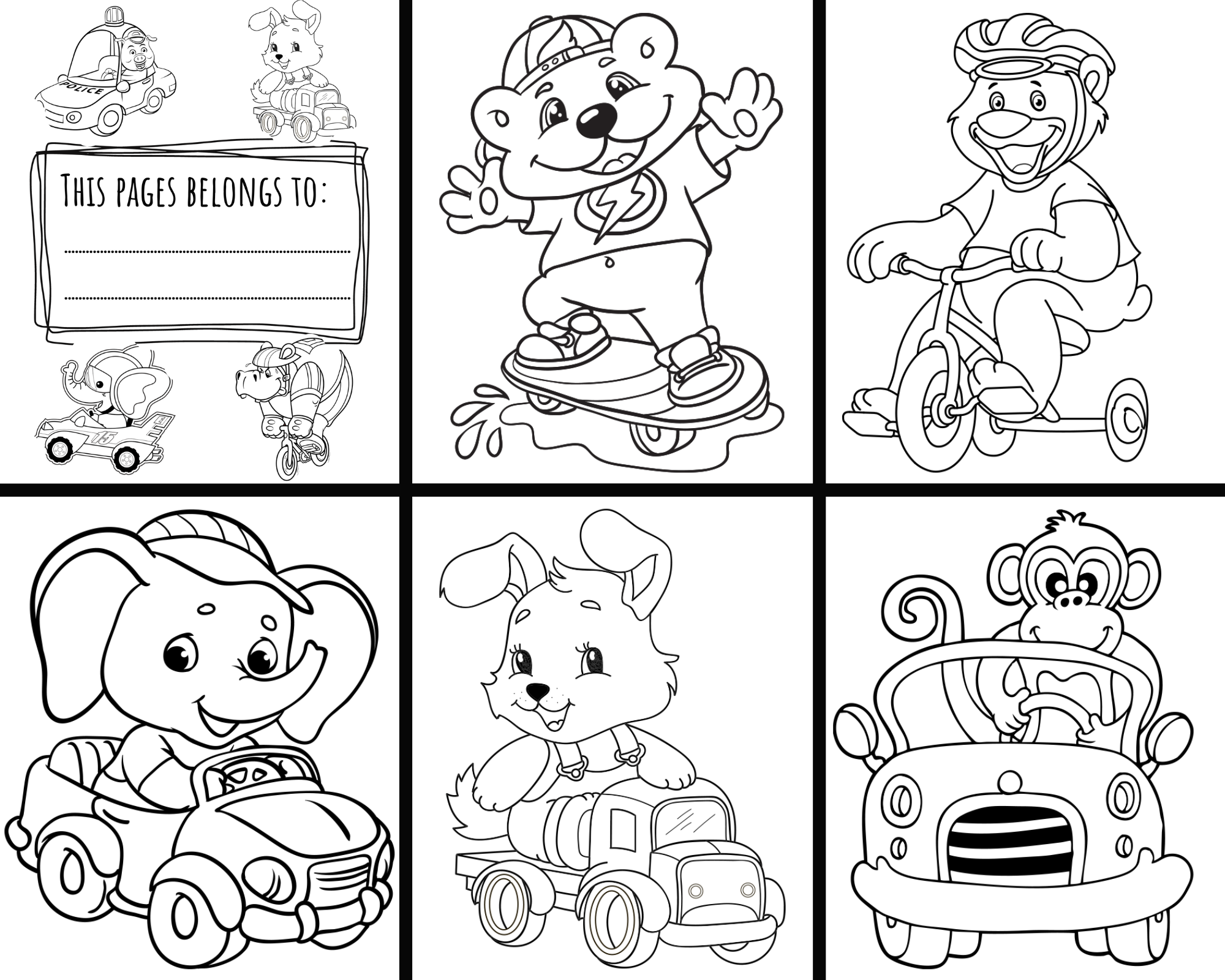 60 animals coloring pages activity fun and easy to color pages ...