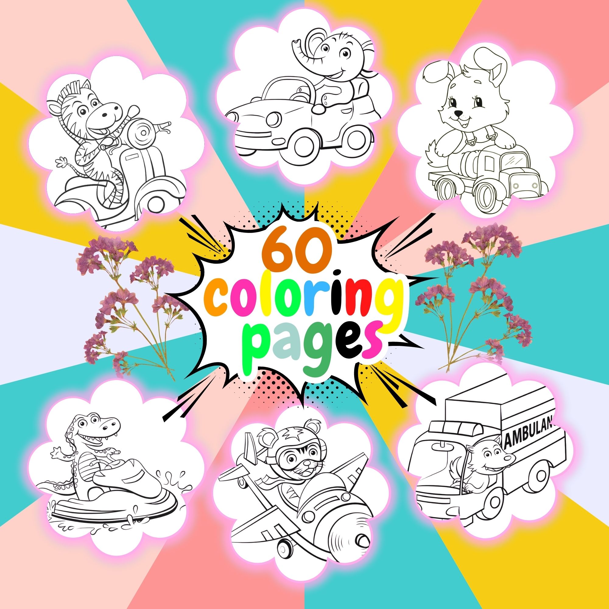 60 animals coloring pages activity fun and easy to color pages ...