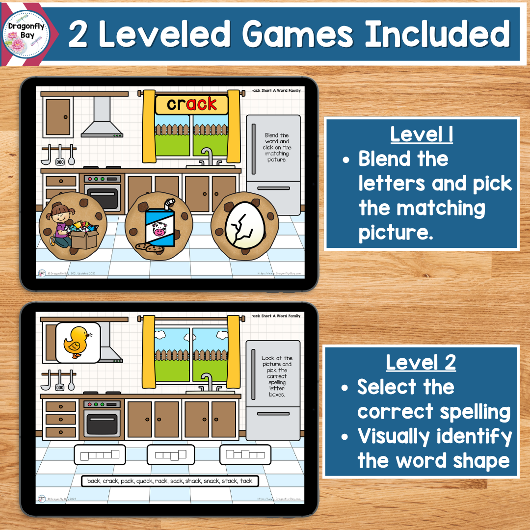 ack Word Family Blending and Spelling Printables and Digital Phonics ...
