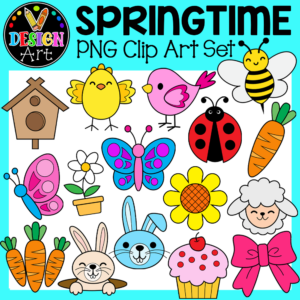 Springtime PNG Clip Art Set | Made By Teachers