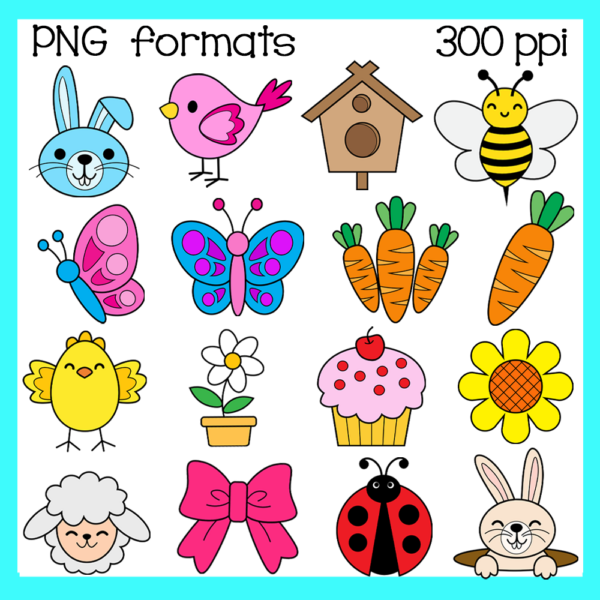 Springtime PNG Clip Art Set | Made By Teachers