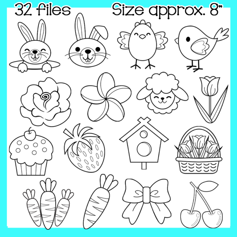 Springtime Black and White PNG Clip Art | Made By Teachers