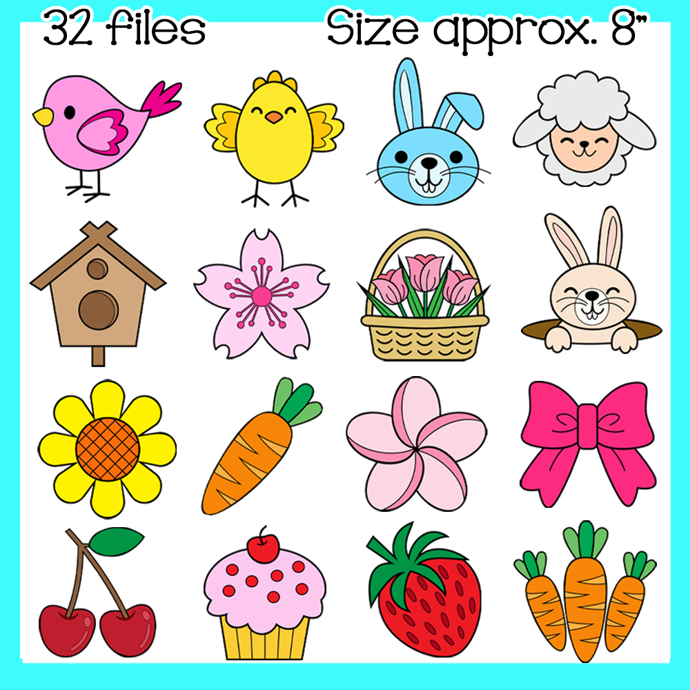 Springtime Color PNG Clip Art with Stroke | Made By Teachers