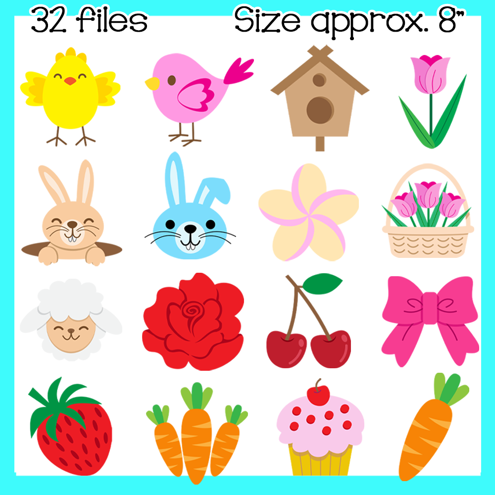 Springtime Color PNG Clip Art NO-Stroke Version | Made By Teachers