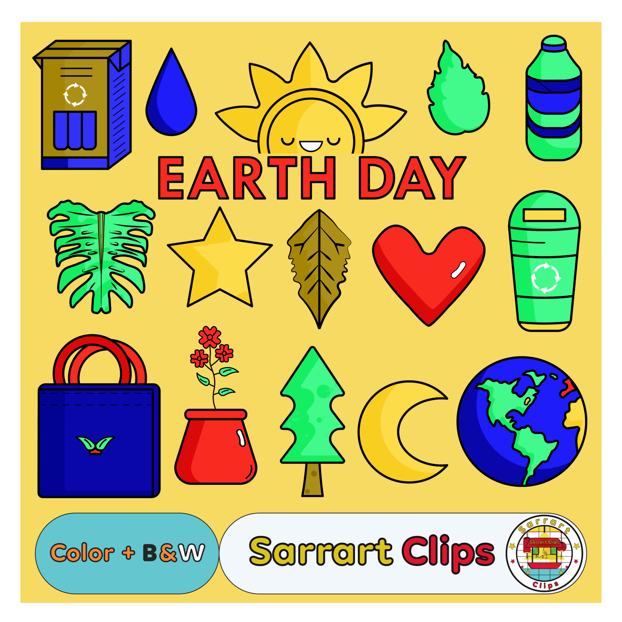 Earth Day Clipart, Environment Clipart, Earth Day Illustration Set ...