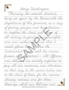 Revolutionary War Activities for Kids: Patriotic Copywork Cursive Style ...