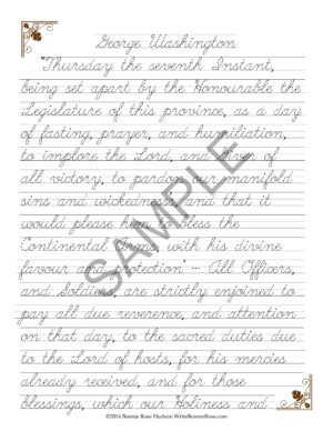 Revolutionary War Activities for Kids: Patriotic Copywork Cursive Style ...