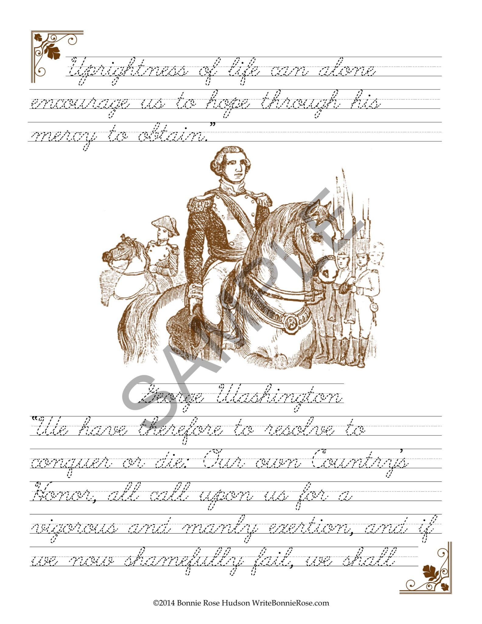 Revolutionary War Activities for Kids: Patriotic Copywork Cursive Style ...