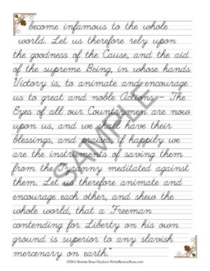 Revolutionary War Activities for Kids: Patriotic Copywork Cursive Style ...