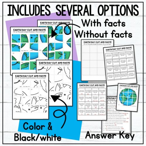 Earth Day Mystery Picture | Cut and Paste | Made By Teachers