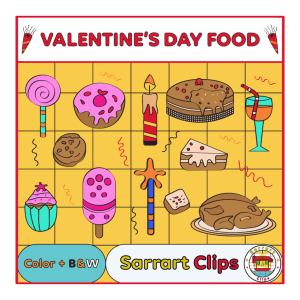 Valentine's Day Food Clipart, Party Food Set | Made By Teachers