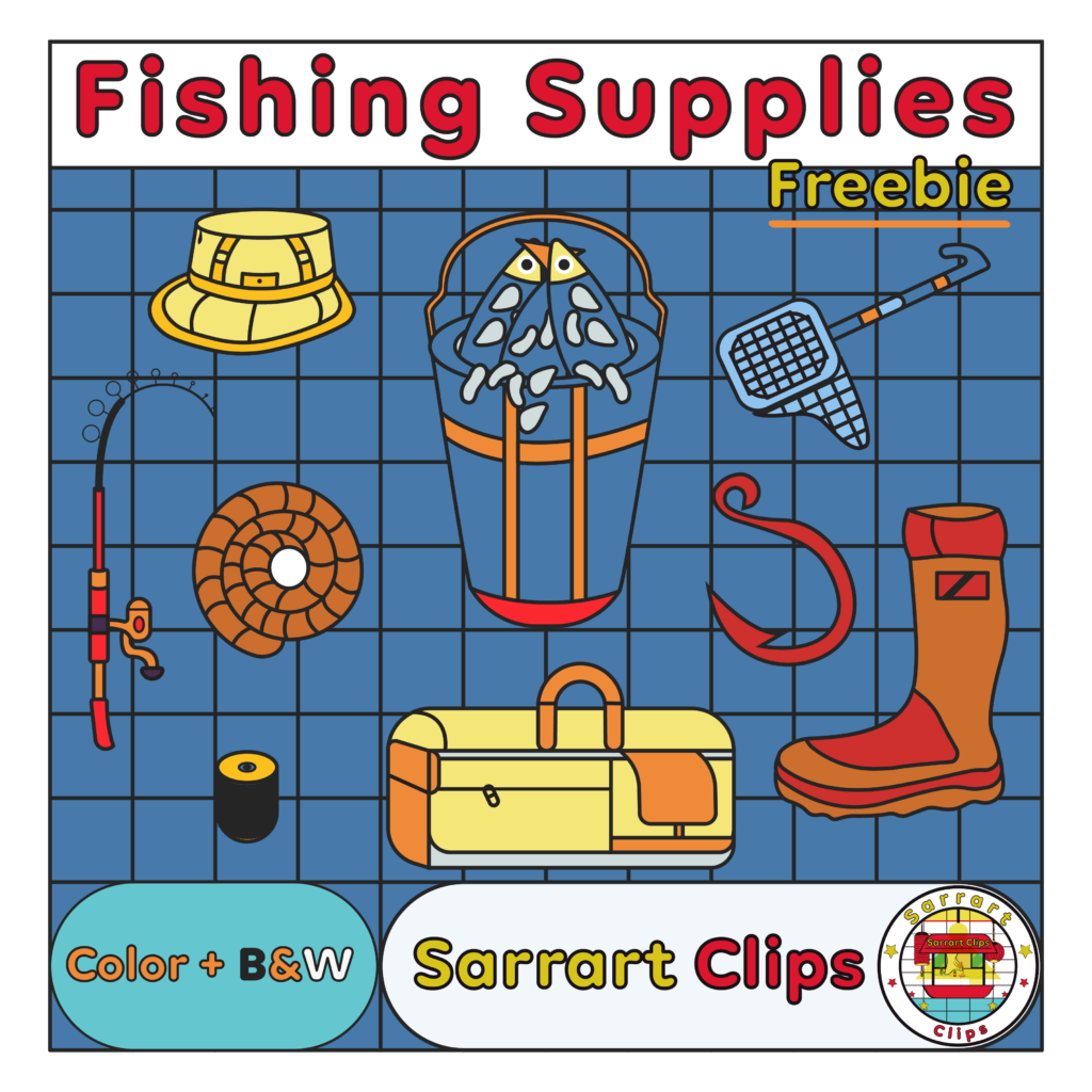 Fishing Supplies Clipart, Fishing Equipment Set Clipart | Made By Teachers