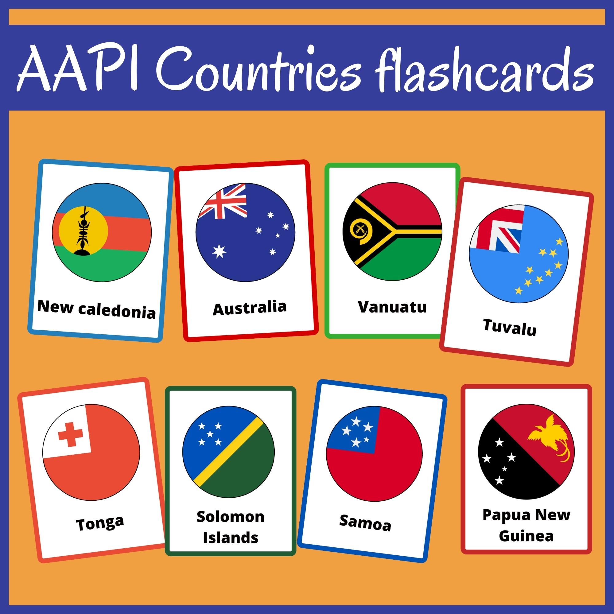 AAPI Heritage Month Flashcards | Countries of Asia-Pacific Region Flash ...