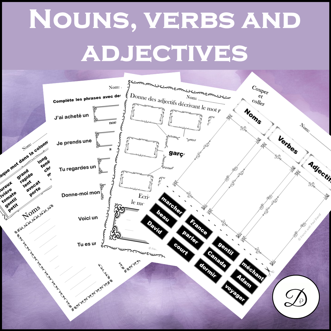 Les classes de mots - French Parts of Speech : Verbs - Nouns ...