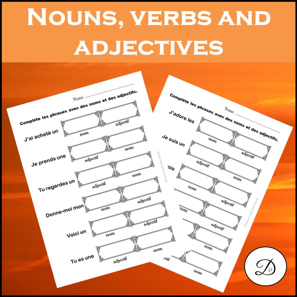 Les classes de mots - French Parts of Speech : Verbs - Nouns ...