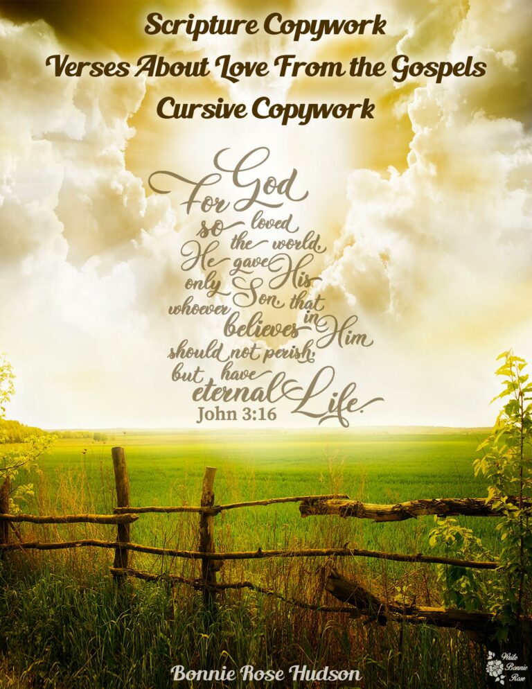 Scripture Copywork-Verses About Love from the Gospels-Cursive | Made By ...