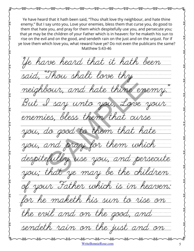 Scripture Copywork-Verses About Love from the Gospels-Cursive | Made By ...