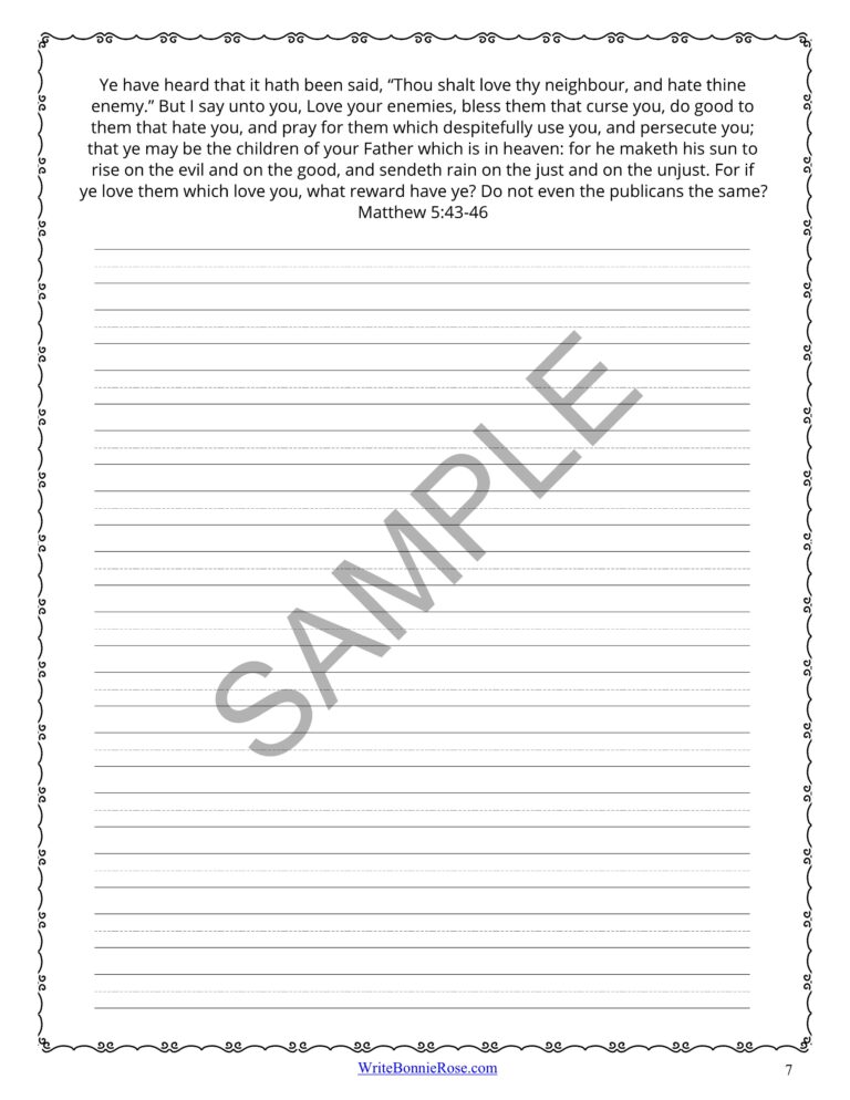 Scripture Copywork-Verses About Love from the Gospels-Cursive | Made By ...