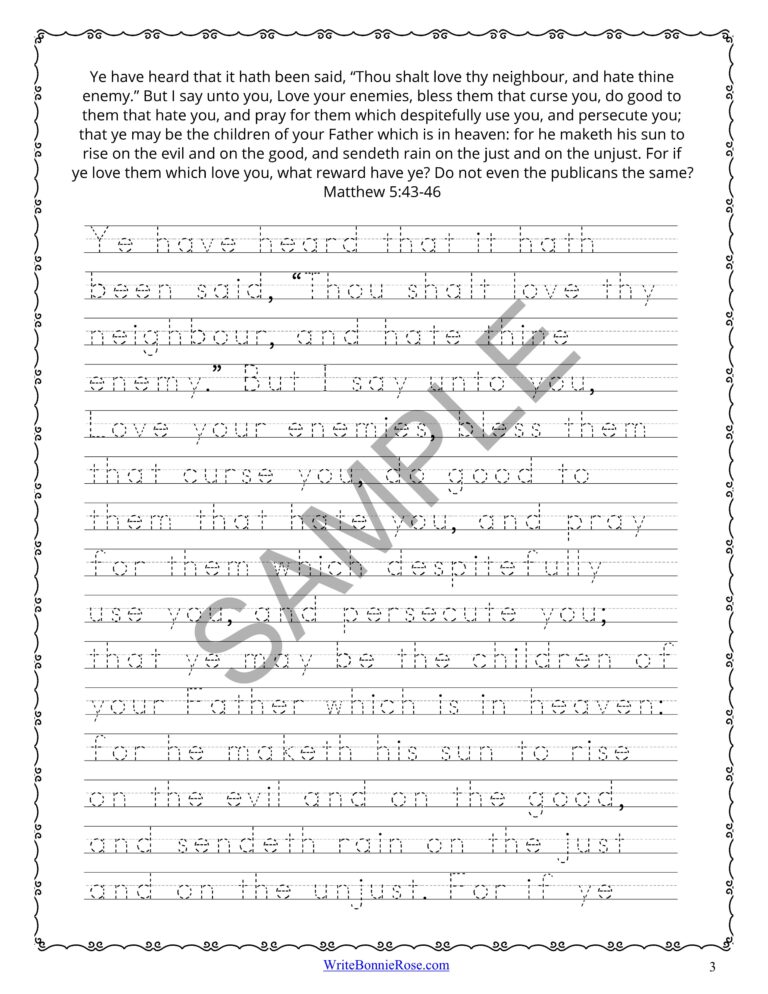 Scripture Copywork-Verses About Love from the Gospels-Print | Made By ...