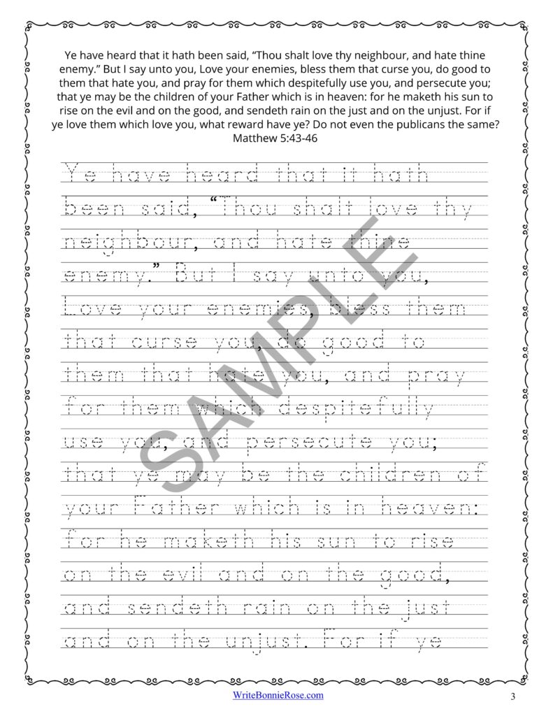 Scripture Copywork-Verses About Love from the Gospels-Print | Made By ...