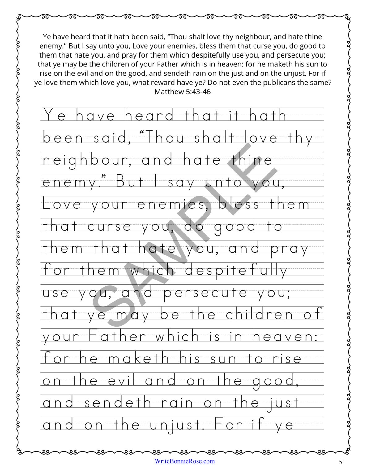 Scripture Copywork-Verses About Love from the Gospels-Print | Made By ...