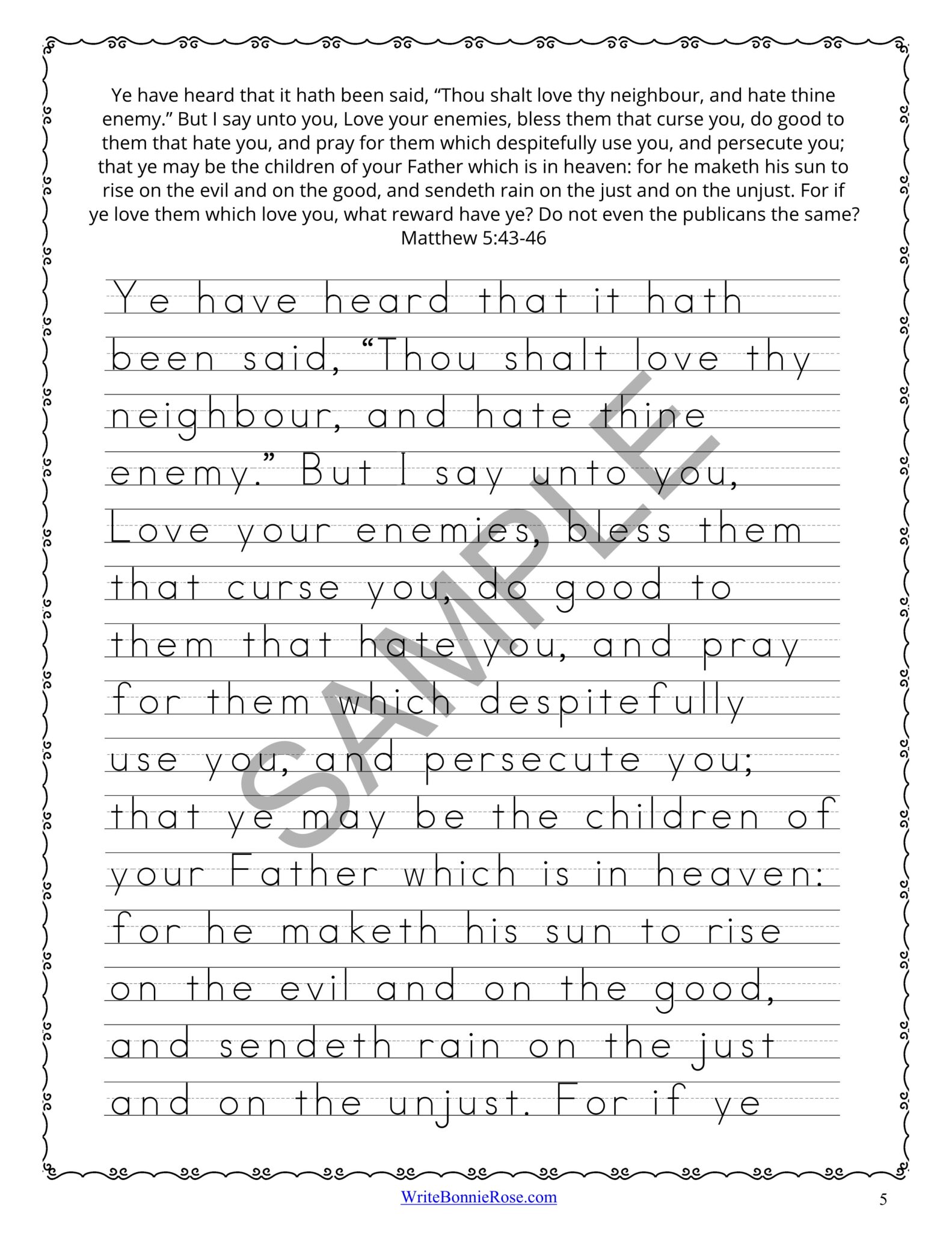 Scripture Copywork-Verses About Love from the Gospels-Print | Made By ...