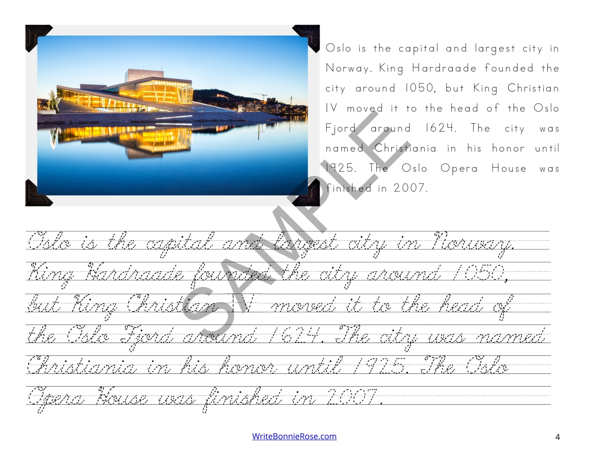 My Book About Norway with Cursive Copywork | Made By Teachers