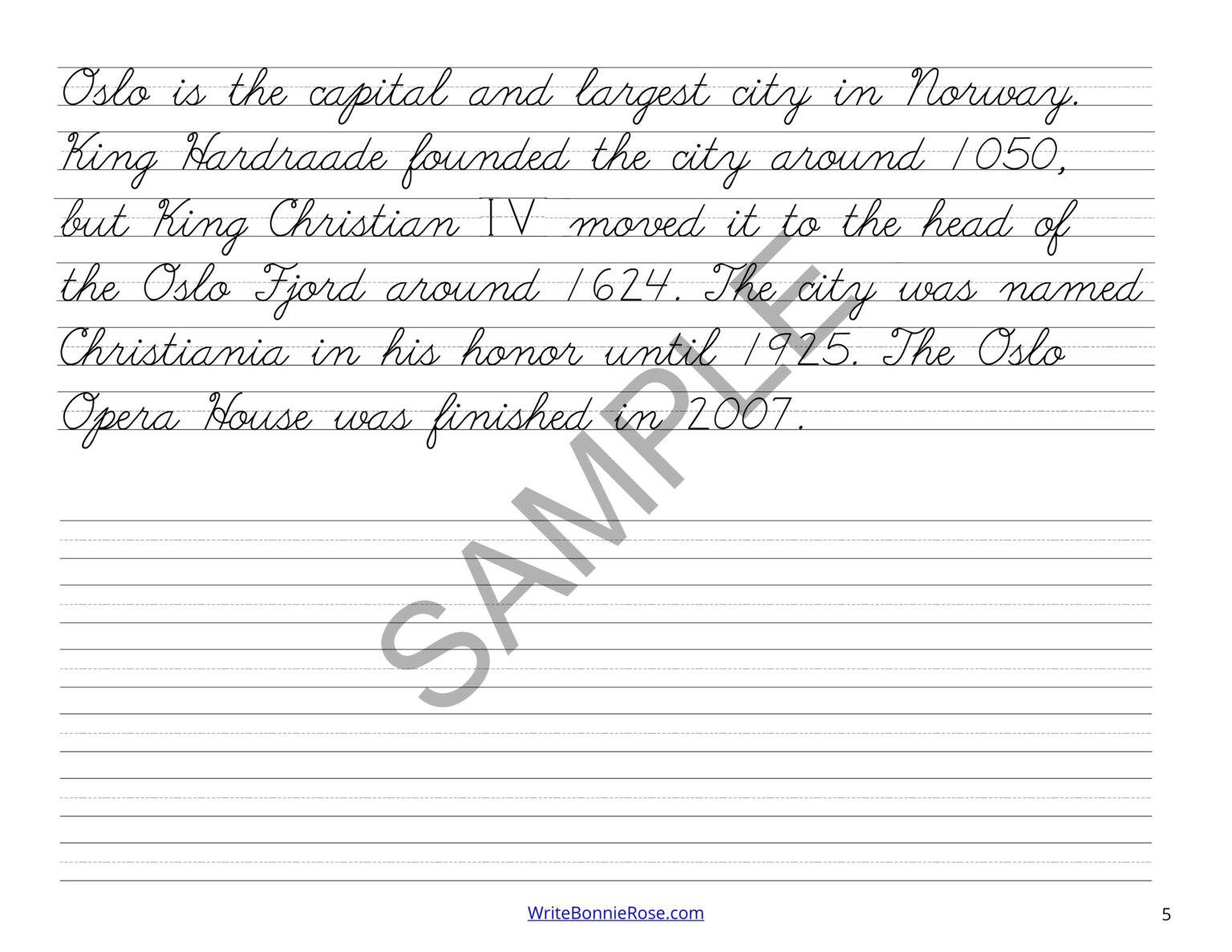 My Book About Norway with Cursive Copywork | Made By Teachers