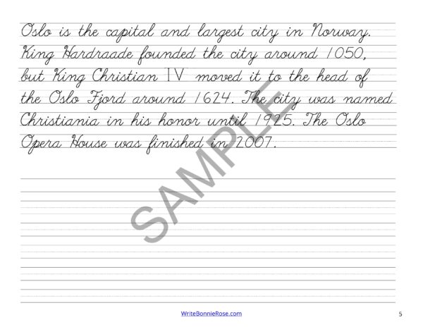 My Book About Norway with Cursive Copywork | Made By Teachers
