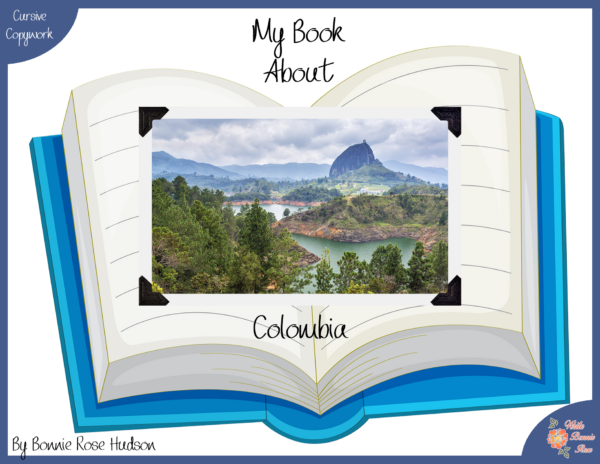 My Book About Colombia with Cursive Copywork | Made By Teachers