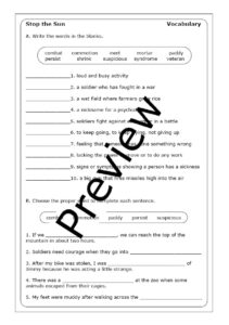 Gary Paulsen "Stop the Sun" worksheets | Made By Teachers