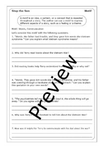 Gary Paulsen "Stop the Sun" worksheets | Made By Teachers