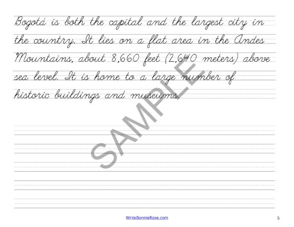 My Book About Colombia with Cursive Copywork | Made By Teachers