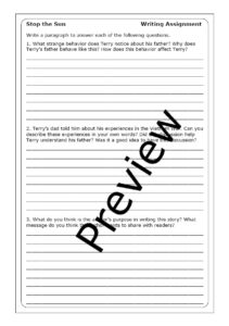 Gary Paulsen "Stop the Sun" worksheets | Made By Teachers