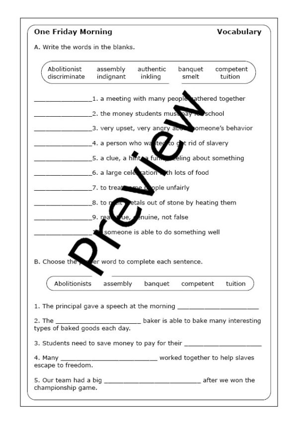 Langston Hughes "One Friday Morning" worksheets | Made By Teachers