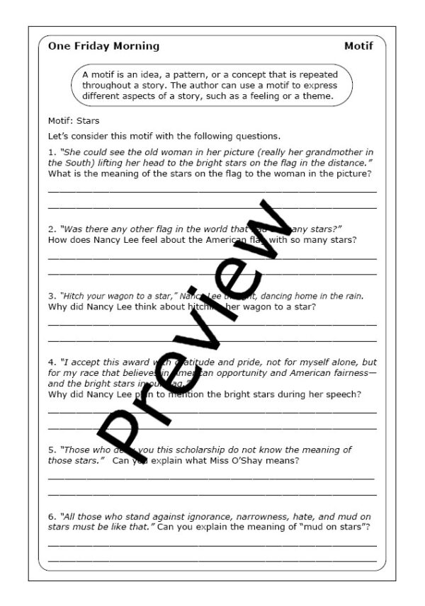 Langston Hughes "One Friday Morning" worksheets | Made By Teachers