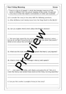Langston Hughes "One Friday Morning" worksheets | Made By Teachers
