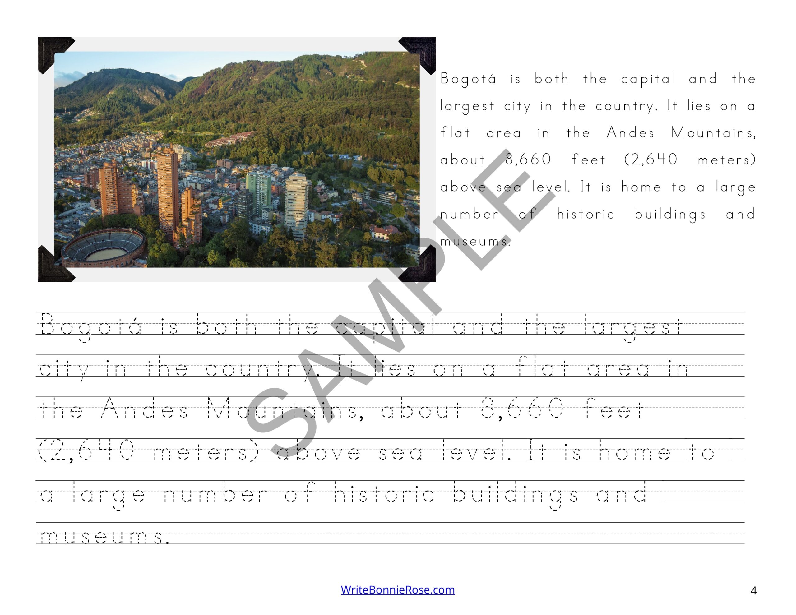 My Book About Colombia with Print Copywork | Made By Teachers