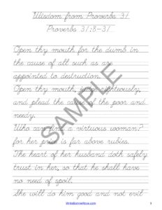 Copywork from Proverbs 31: Cursive | Made By Teachers