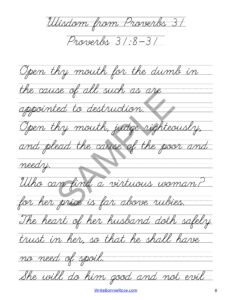 Copywork from Proverbs 31: Cursive | Made By Teachers