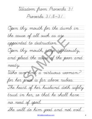 Copywork from Proverbs 31: Cursive | Made By Teachers